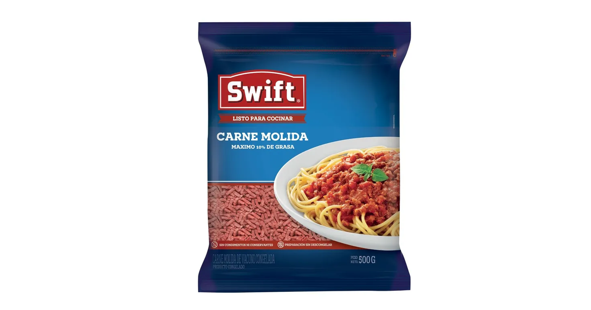 SWIFT Carne Molida de Vacuno Congelada 10% Grasa (500 g.) | SoloTodo.cl